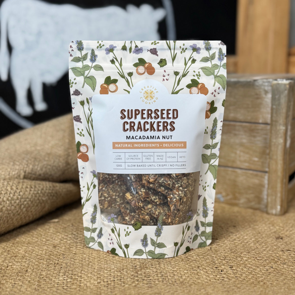 Creative Kitchen Macadamia Nut Superseed Crackers, 120g – Over the Moon Dairy